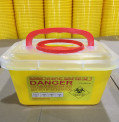 Yellow Color Sharps Waste Disposal Box ABS Material 3L 5L 10L Cold Runner