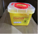 Yellow Color Sharps Waste Disposal Box ABS Material 3L 5L 10L Cold Runner
